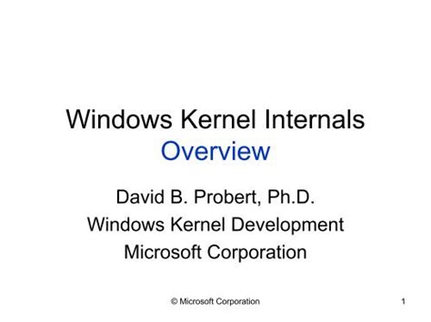 Windows Kernel Internals Overview Reverse Engineering Info