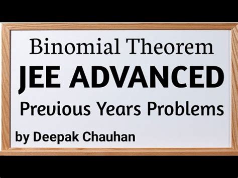 Binomial Theorem JEE ADVANCED PYQ S YouTube
