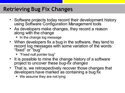Static And Adaptive Bug Fix Patterns Ppt
