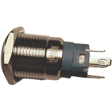 Push Button On Off Self Lock V LED White Stainless Steel Mm OTRONIC