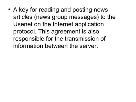 Network News Transport Protocol Ppt Computer Networking Computing