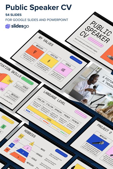 Public Speaker CV Google Slides PowerPoint Template