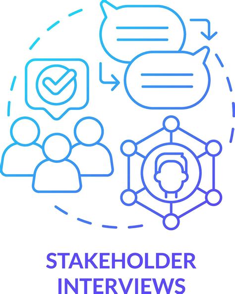 Stakeholder Interviews Blue Gradient Concept Icon Communication Research For Content Design