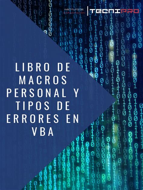 libro de macros personal y tipos de errores en vba pdf macro