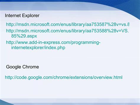Web Browser Extension Development Ppt