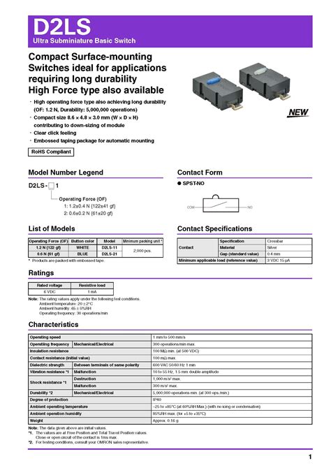 D2ls 21 D2ls 11 Omron Micro Switches For Game Mouse