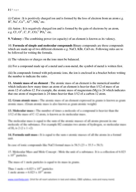 Solution Science Class 9 Chapter 3 Notes Studypool