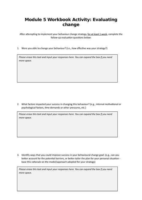 Module 5 Workbook Activity How Effective Was Your Strategy What Factors Impacted Your