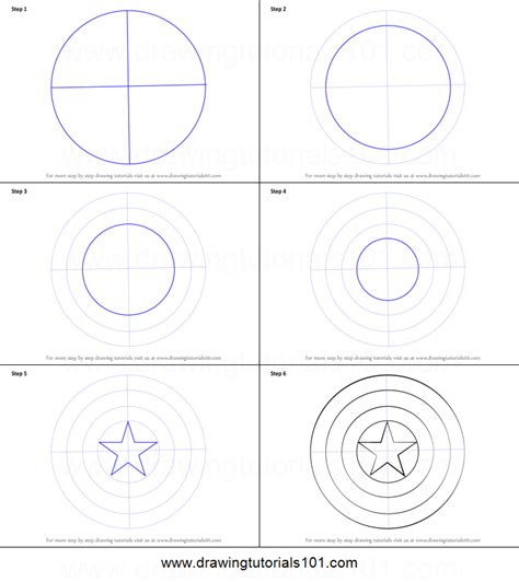 How To Draw Captain America Shield Np