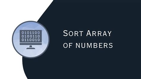 Sort Array Of Numbers In Javascript Youtube