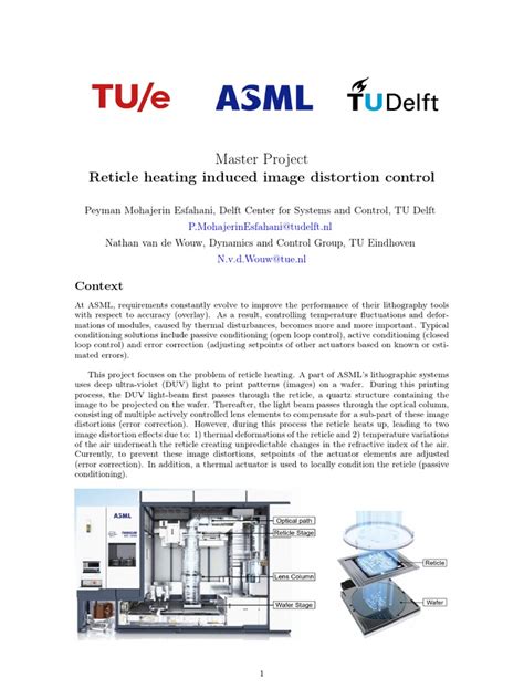 Reticle Heating Control For Lithography Image Distortion Pdf Photolithography Optics