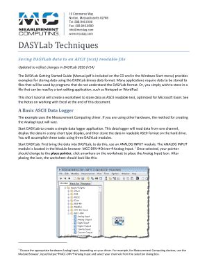 Fillable Online DASYLab Techniques Fax Email Print PdfFiller