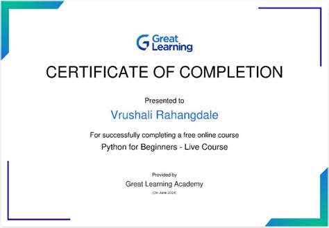 Vrushali Rahangdale On Linkedin Greatlearningacademy Greatlearning Glacertificate