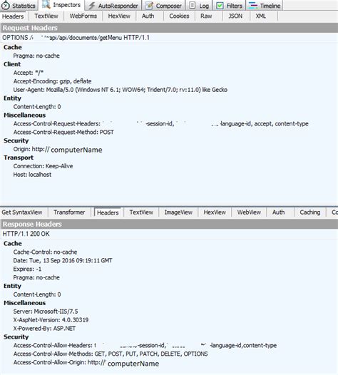 C Cors Preflight Call Not Firing The Following Getpost Request