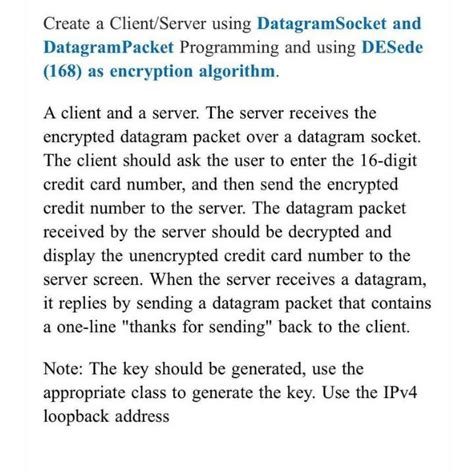 Solved Create A Clientserver Using Datagramsocket And