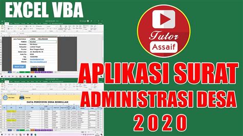 Terbaru Aplikasi Surat Administrasi Desa Excel VBA YouTube