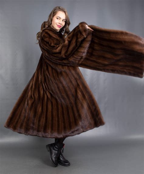 New Glamorous Real Mink Coat Luxury Fur Swinger Beautiful Look Size Xl Etsy