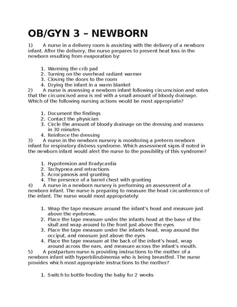 Obgyn 3 Newborn Notes Obgyn 3 Newborn A Nurse In A Delivery