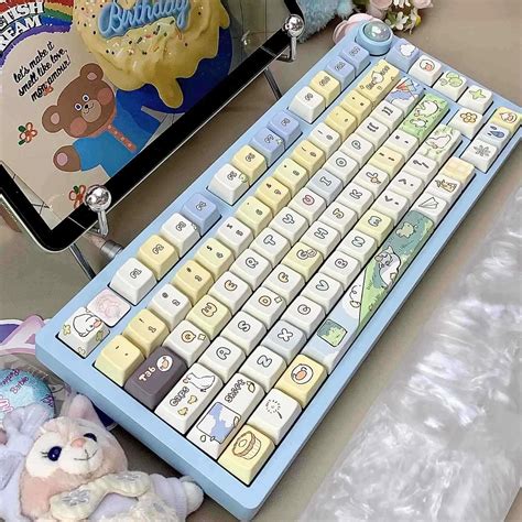 Happy Duck Keycap Set Cheerful Quack Aesthetic Kawaiikeycaps