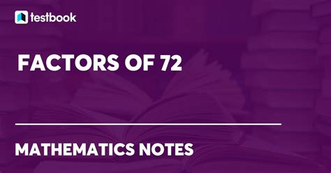 Factors Of 72 By Prime Factorization And Factor Tree Method