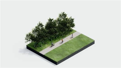 Environment Isometric Park Nature Isometric Environmental Sustainable Landscape Forest With