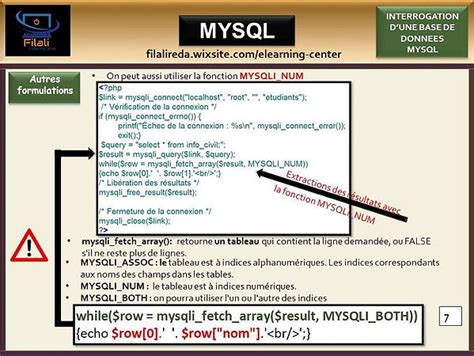 mysql elearning center