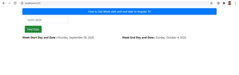 How To Get Start And End Date Of Week Using Angular