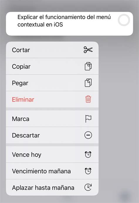 Menú Contextual En Ios Limni