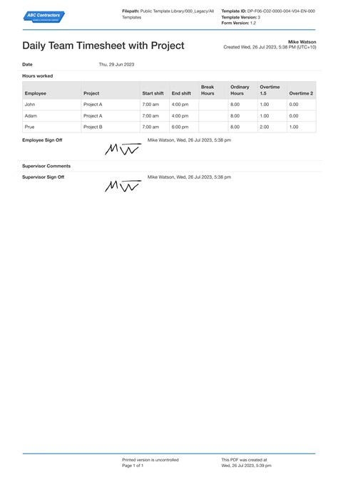 Daily Timesheet Excel Formula Infoupdate Org