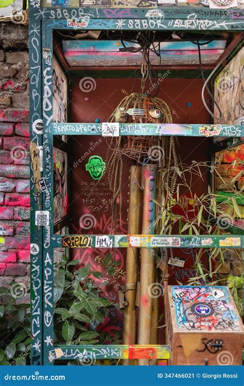 Eclectic Street Art Display Intriguing Assemblage Of Objects In A