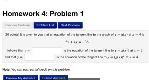 Solved Homework 4 Problem 1 Previous Problem Problem List