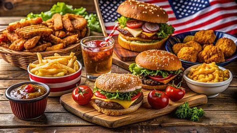 미국식 가정식으로 축하하기 미국 음식 음식 햄버거 배경 일러스트 및 사진 무료 다운로드 Pngtree
