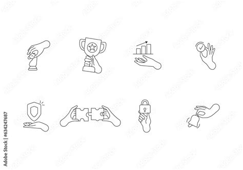 Hand Gestures Icon Set Characters Hands Pointing At Question Mark