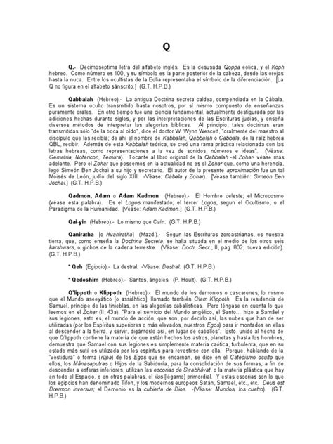 a glosario teosofico iii q r s t u v w y z pdf kábala zohar
