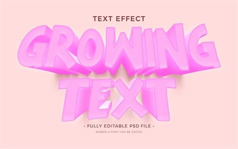 premium psd letter growing text effect