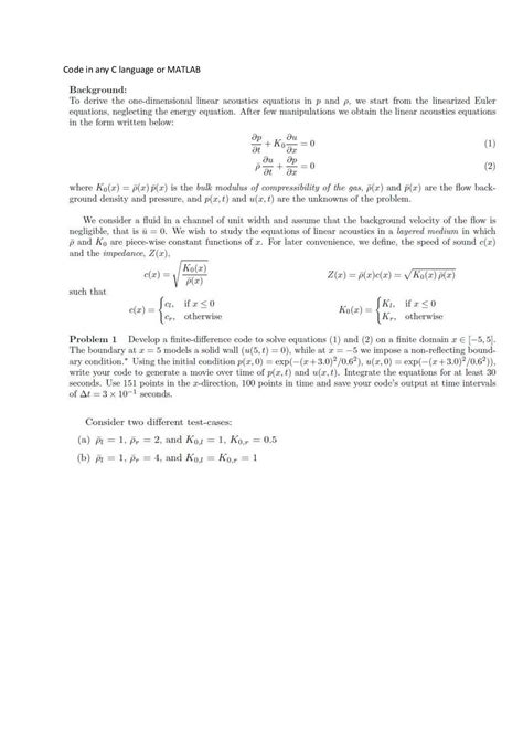 Code In Any C Language Or MATLAB Background To Chegg