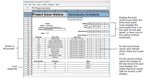 project revision and issue history worksheets