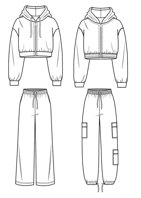 Технический рисунок спортивной одежды в 2025 г Одежда Спортивные костюмы Модные стили