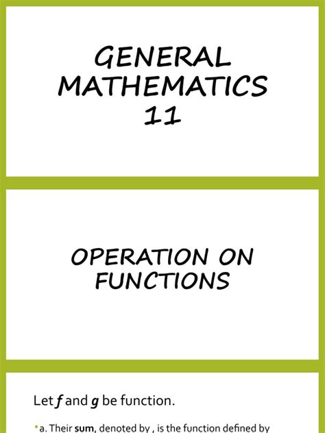 Lesson 3 Operations Of Function Pdf