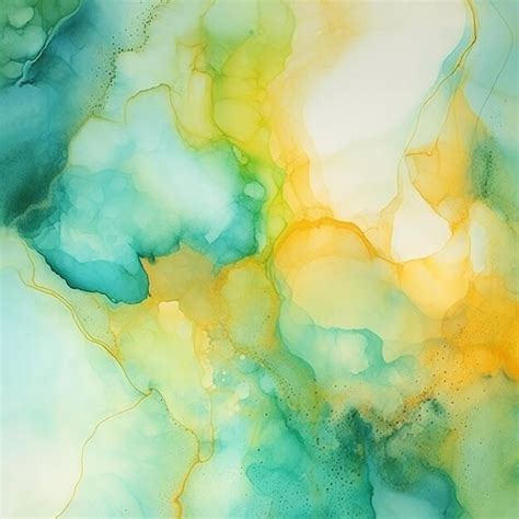 Premium Photo | Abstract painting of a green and yellow fluid painting ...