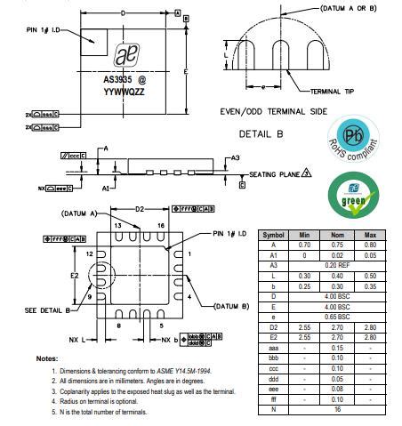 AS3935 Lightning Sensor AS3935 Arduino Pinout Datasheet