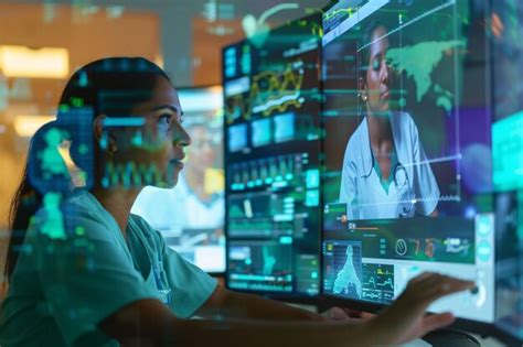 Medical Professional Analyzing Digital Data Premium Ai Generated Image