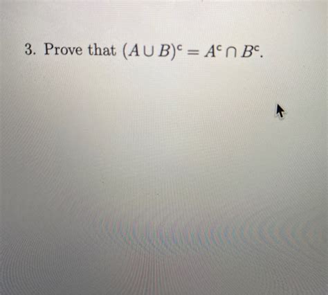 Solved Prove that AUB Aºn Bº Chegg com