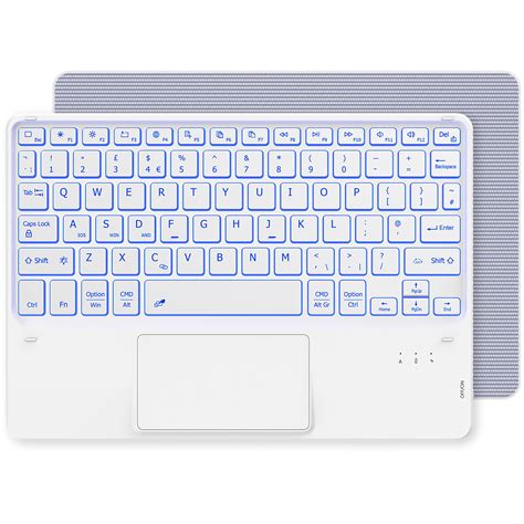 Cacoe Keyboard With Touchpad 10 Inch Qwerty Wireless Keyboard 7 Colors Illuminated Backlit