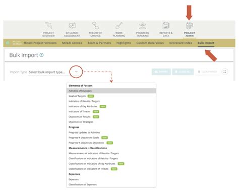 Bulk Import Project Data Miradi Help Center