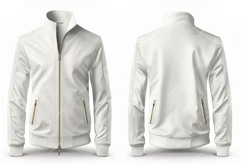 Premium Photo White Jacket For Men Blank Template For Graphic Design Front And Back View