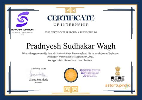 Pradnyesh Wagh On Linkedin Internship Complete In Software Development