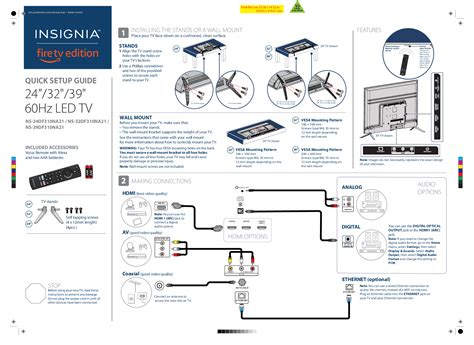 Quick Setup Guide For Insignia NS DF NA LED TV User Manual Online