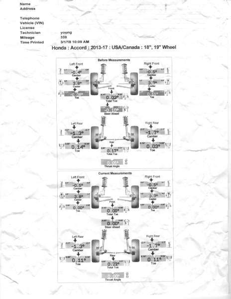 2017 Touring Alignment Issue Drive Accord Honda Forums