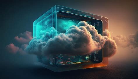 Premium Photo Futuristic Cloud Computing Technology Conceptgenerative Ai